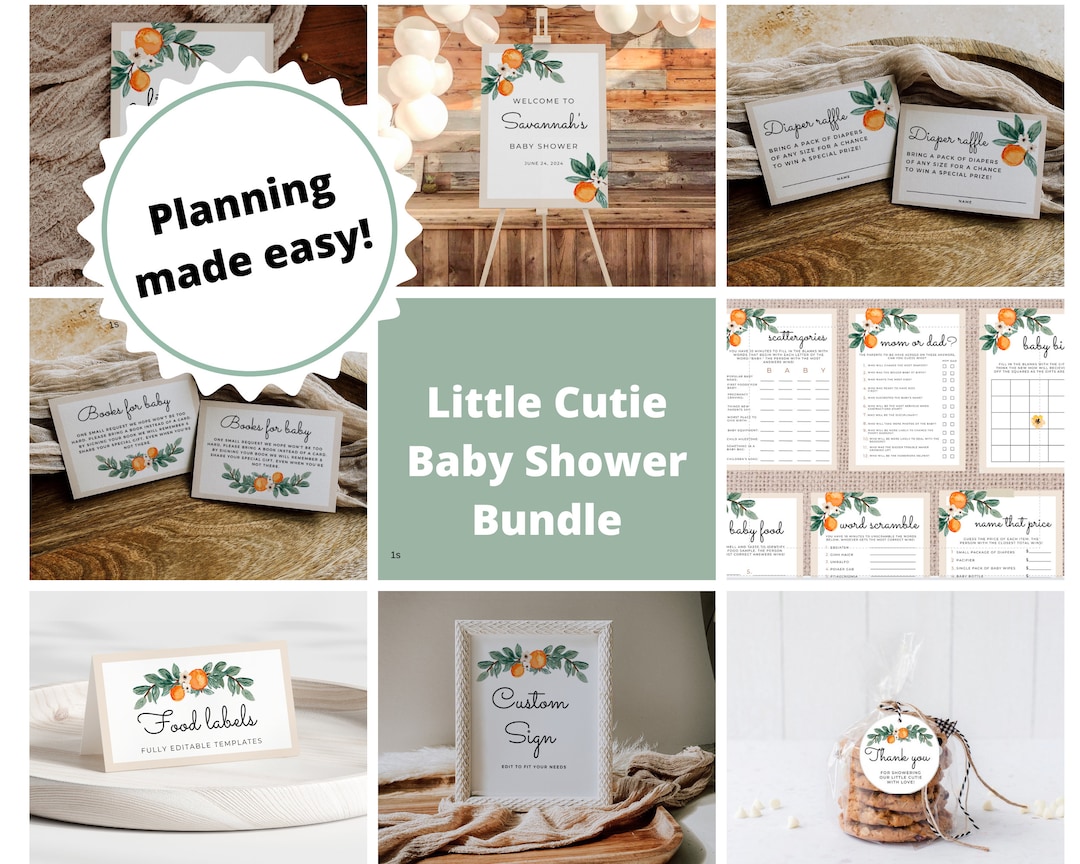 Cutie Baby Shower Bundle Cutie Theme Shower Decoration Set Little Cutie ...