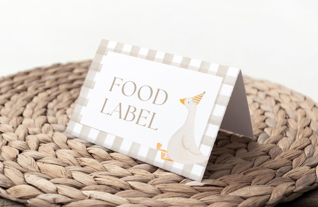 Silly Goose Birthday Food Label Template Goose 1st Birthday Food Table ...