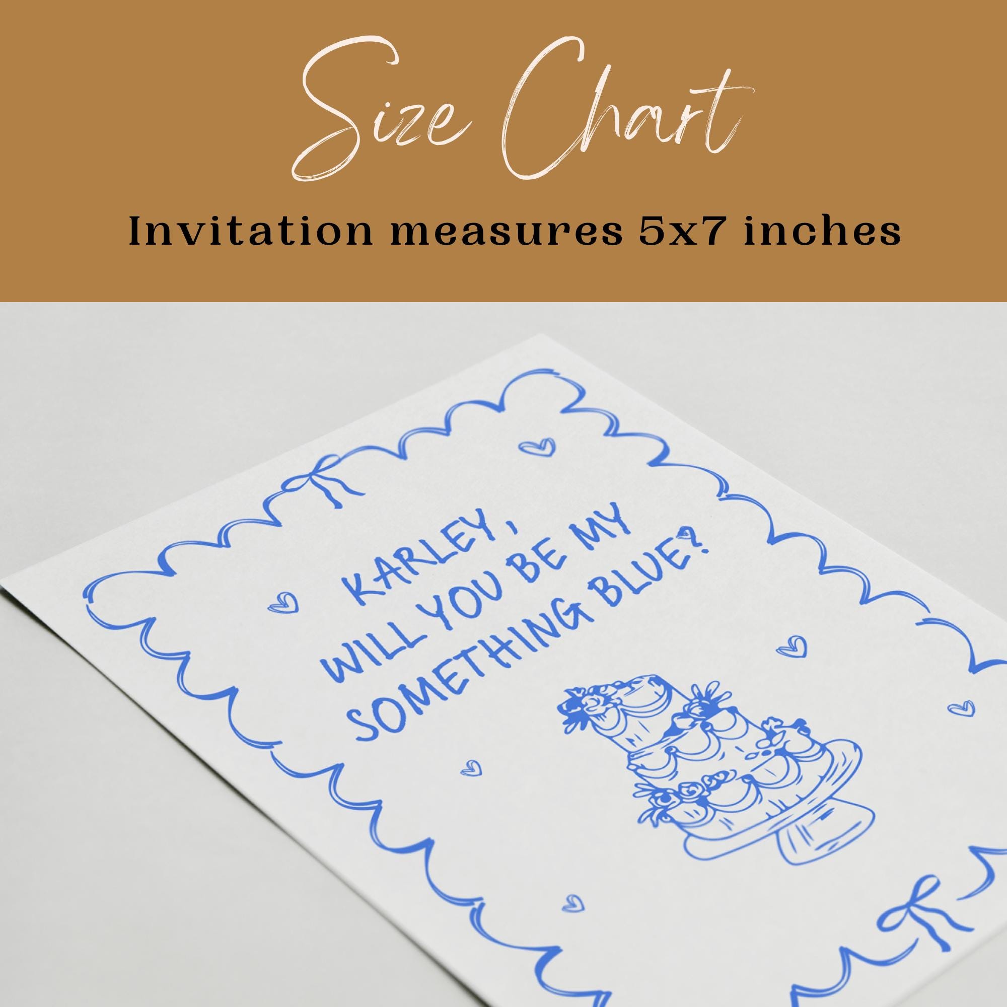 Editable Handdrawn Something Blue Proposal Card Be My Something Blue ...