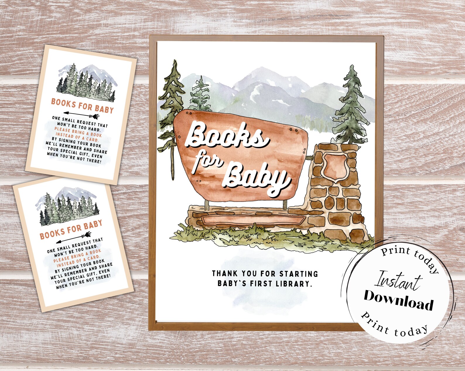 Printable National Park Books for Baby Card Sign Instant Download ...