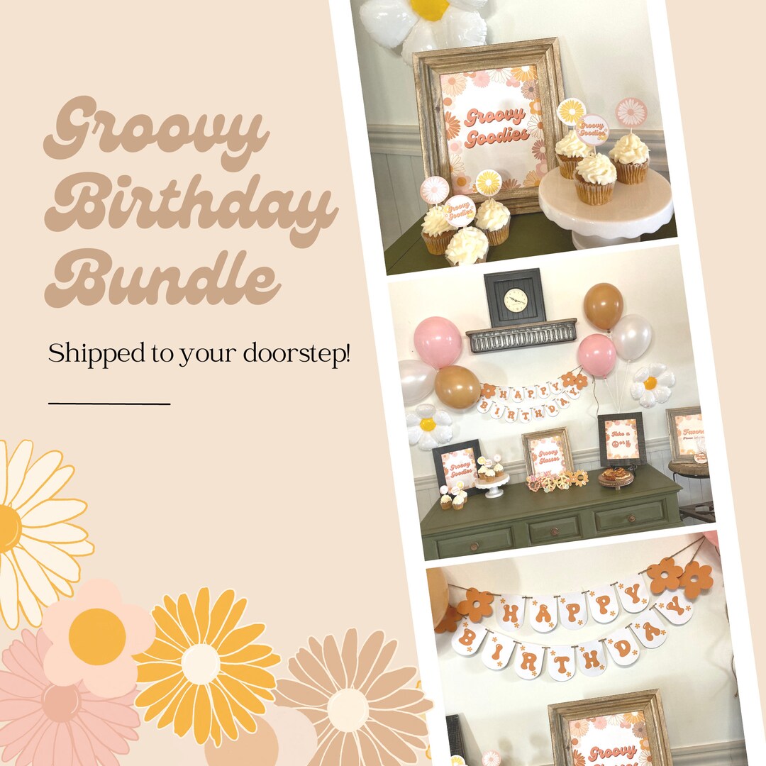 Groovy Birthday Decoration Kit Daisy Birthday Decor Bundle Boho Daisy ...