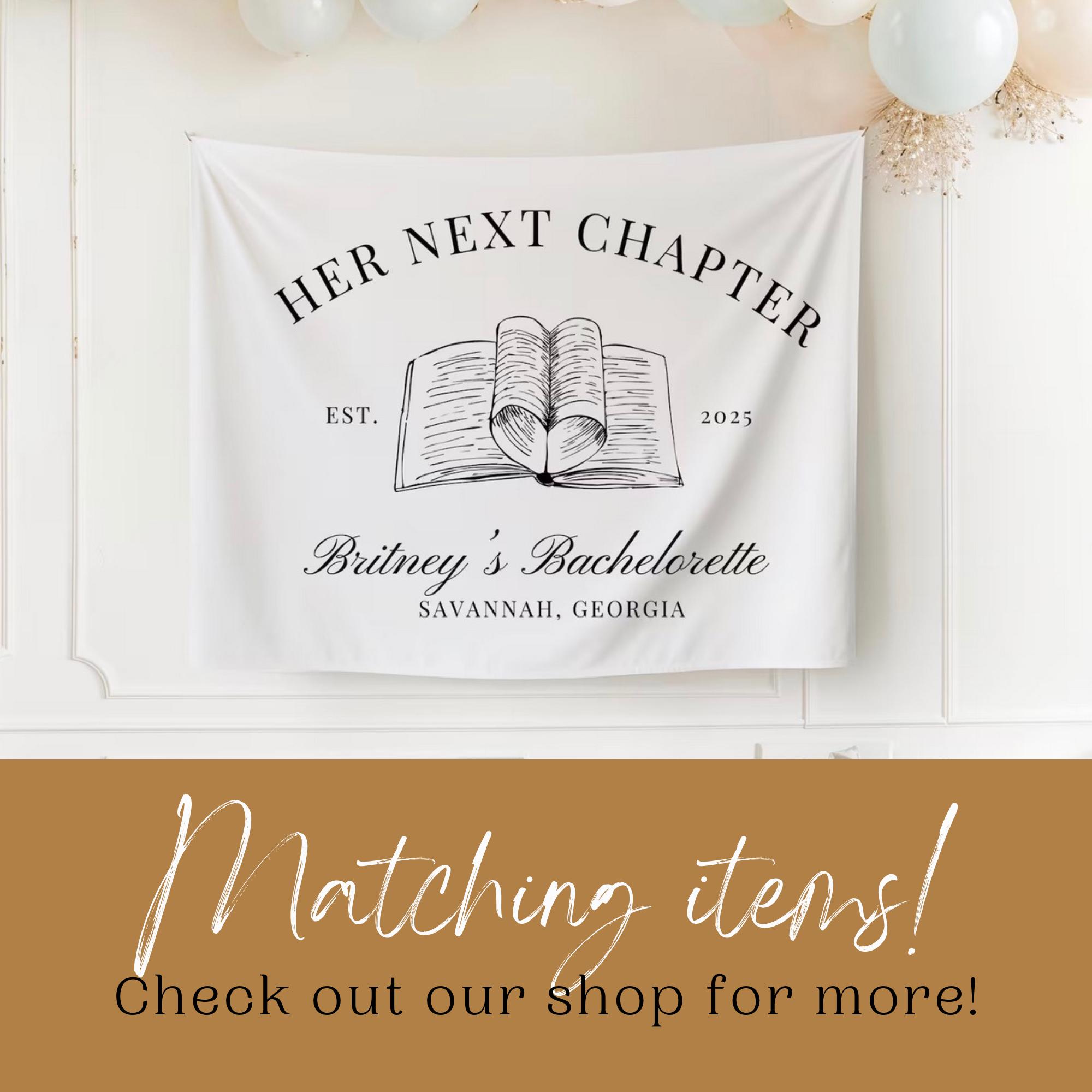 Book Lover Bachelorette Totebag Her Next Chapter Bridal Party Totes ...