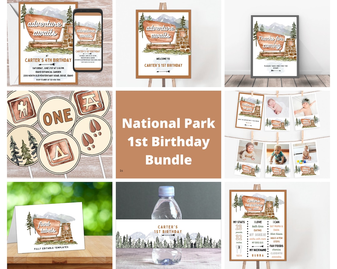 National Park 1st Birthday Bundle National Park Theme Decor Ideas ...