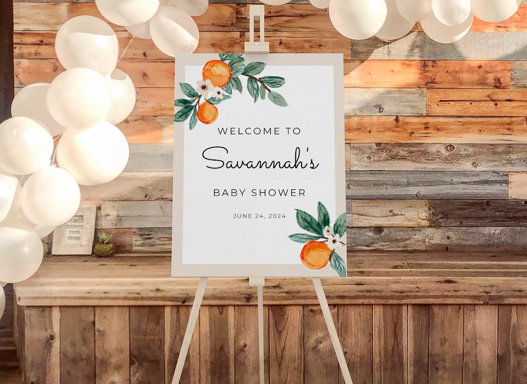 Editable Citrus Welcome Sign Template Canva Cutie Baby Shower Decor ...