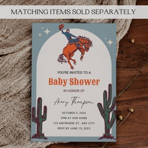Printable Cowboy Baby Shower Books for Baby Card A Little Cowboy ...