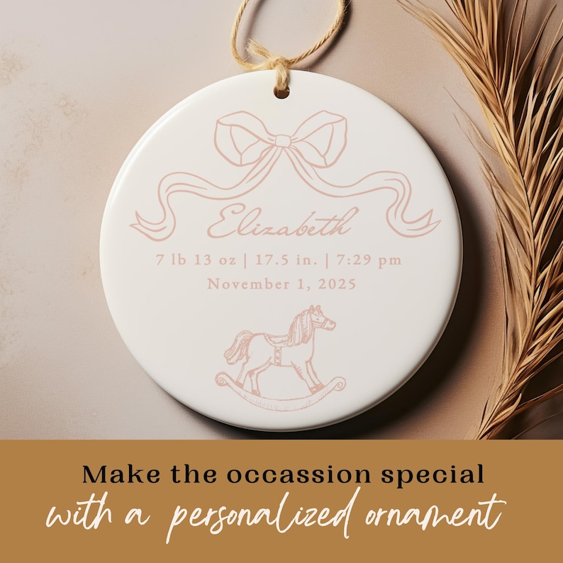 Birth Stats Ornament Birth Stats Keepsake Gift From Godparents Custom ...