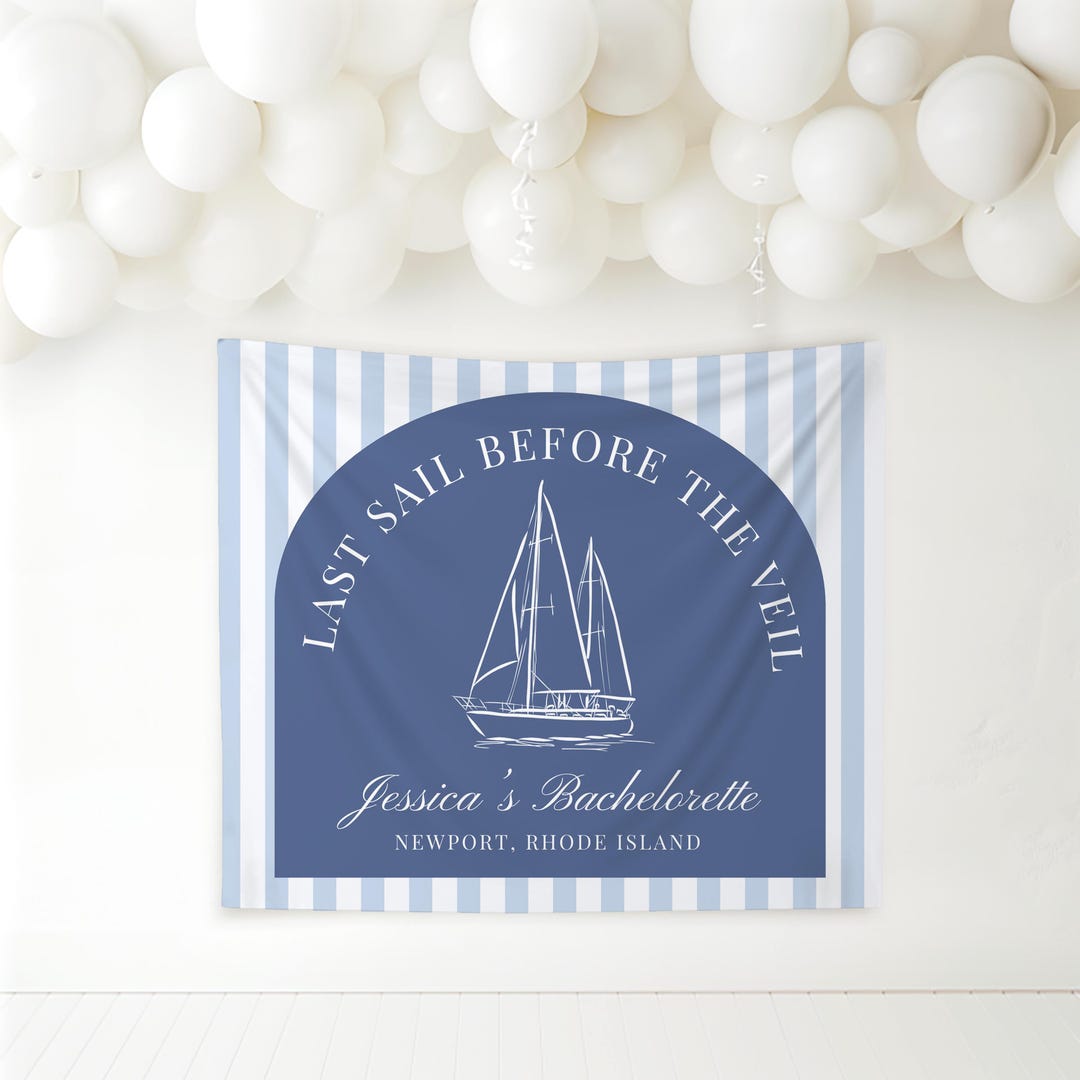 Last Sail Before the Veil Banner Sailing Bachelorette Tapestry Coastal ...