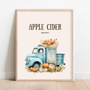 Printable Fall Apple Cider Party Sign Pumpkin Season Cider Table Shower ...