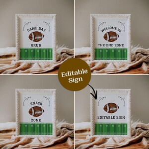 Editable Football Birthday Sign Bundle First Year Down Birthday Decor ...