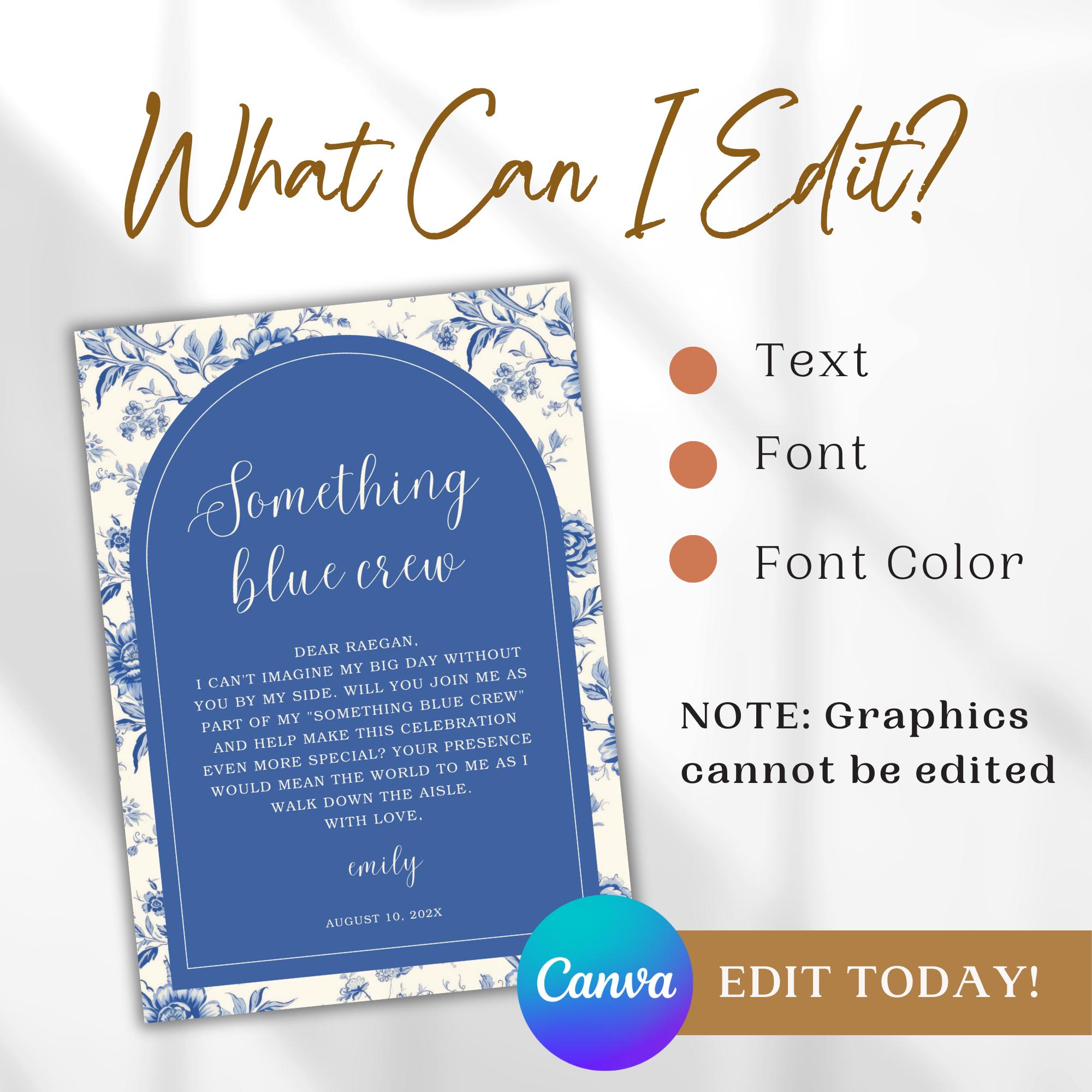 Editable Something Blue Crew Proposal Template Toile Blue Crew ...