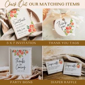 Editable Peach Baby Shower Welcome Sign A Little Peach is on the Way ...