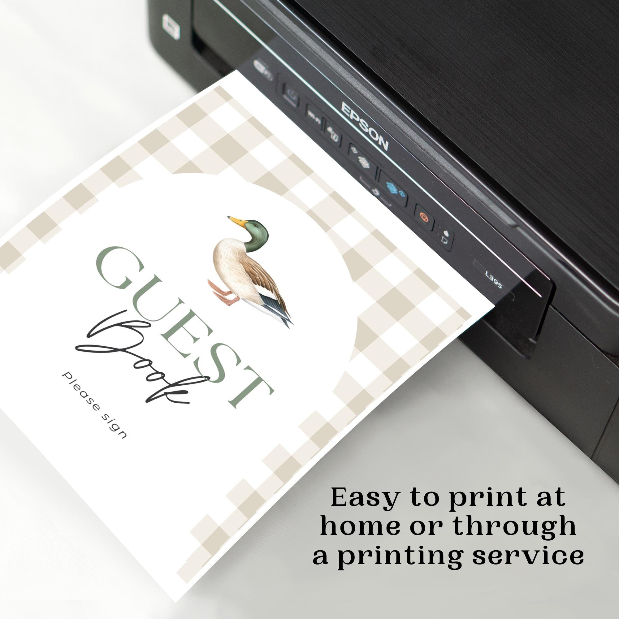 Printable Mallard Duck Baby Shower Guest Book Sign Duck Hunting Baby ...