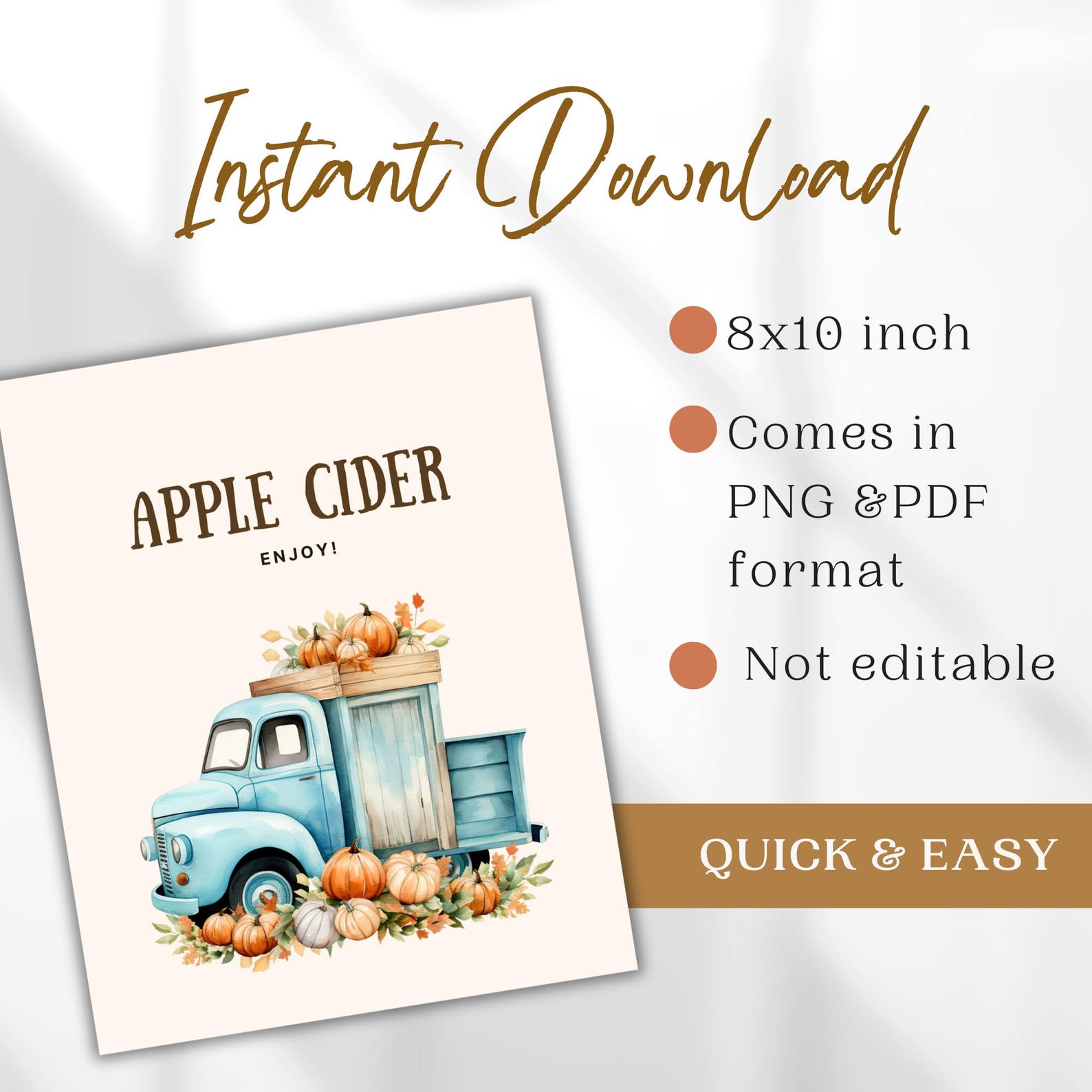 Printable Fall Apple Cider Party Sign Pumpkin Season Cider Table Shower ...