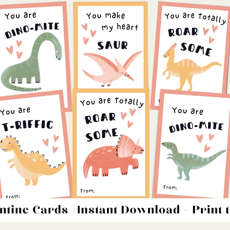 Dinosaur Valentine - Etsy