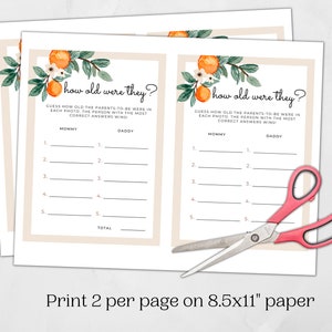 Printable Little Cutie Guess How Old Game, Instant Download, Cutie Baby ...