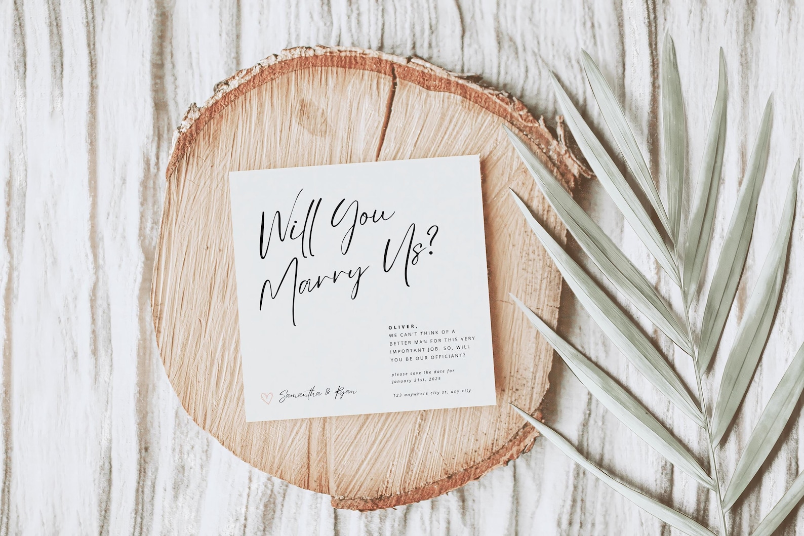 Editable Officiant Proposal Card Template Minimalist Will You Be Our ...