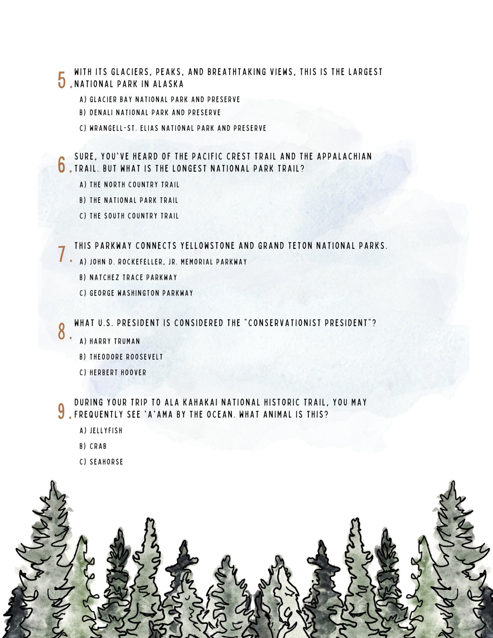 Printable National Park Trivia Game Adventure Baby Shower - Etsy