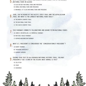 Printable National Park Trivia Game, Adventure Baby Shower, Adventure ...