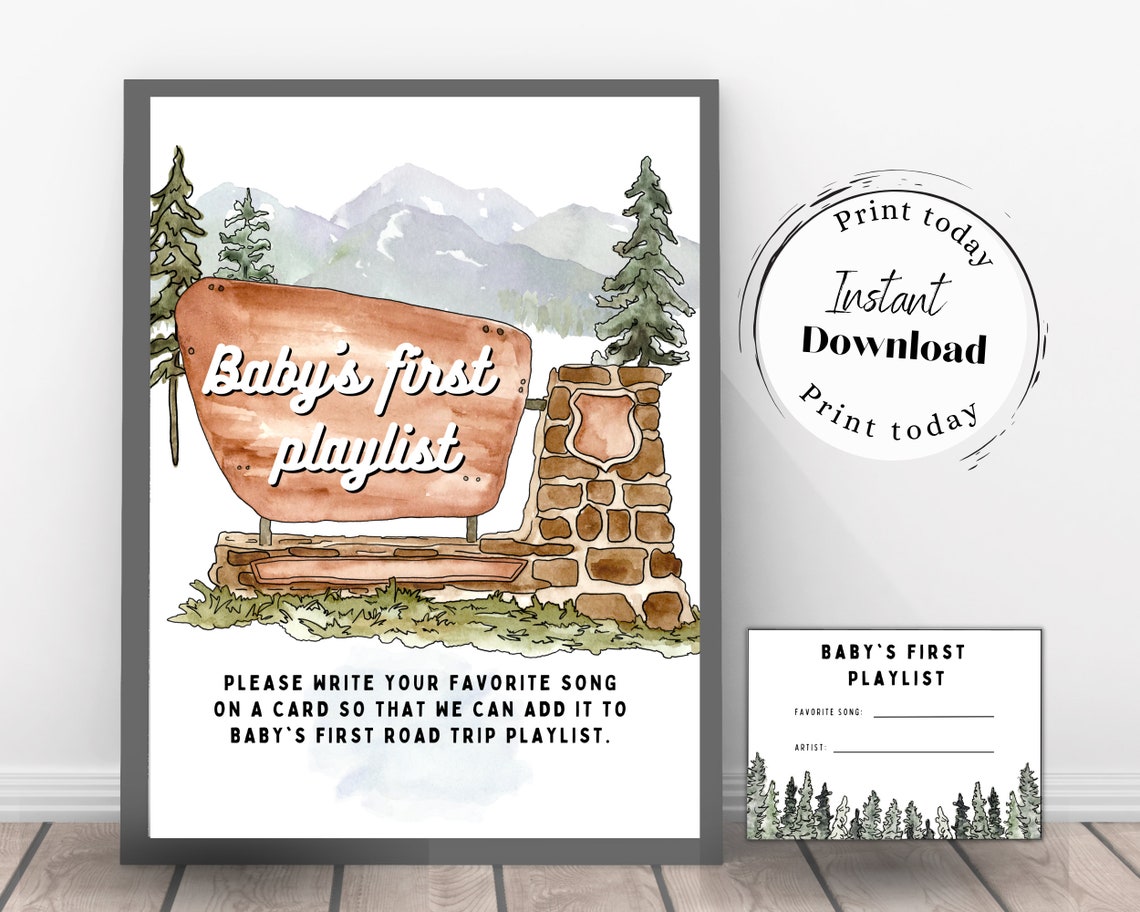 National Park Baby's First Playlist Sign and Card, Instant Download ...