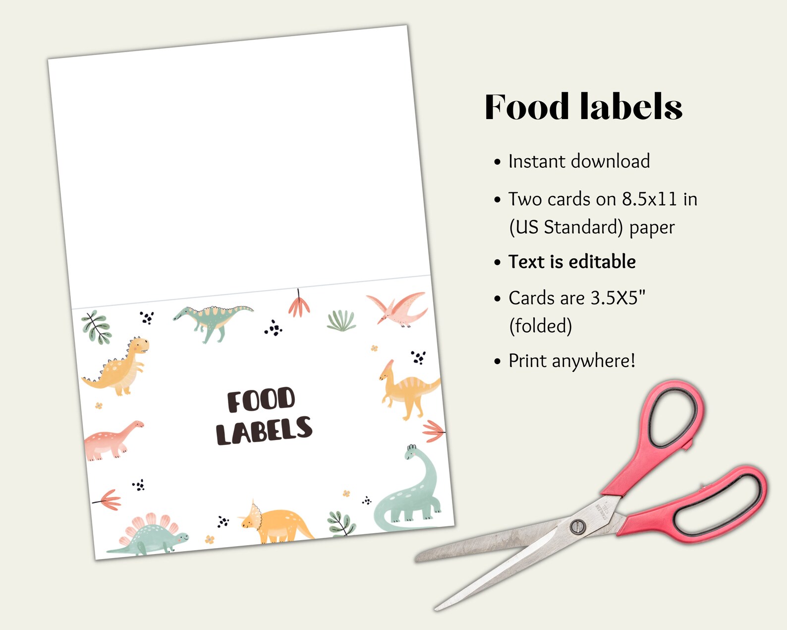 Editable Girl Dinosaur Food Labels, Instant Download, Pink Dinosaur ...