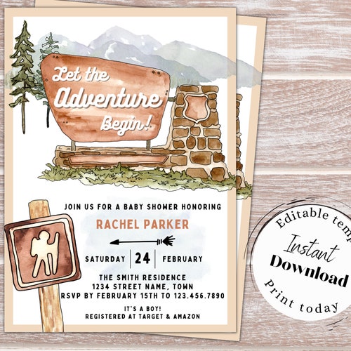 Adventure Birthday Invitation INSTANT DOWNLOAD Printable - Etsy