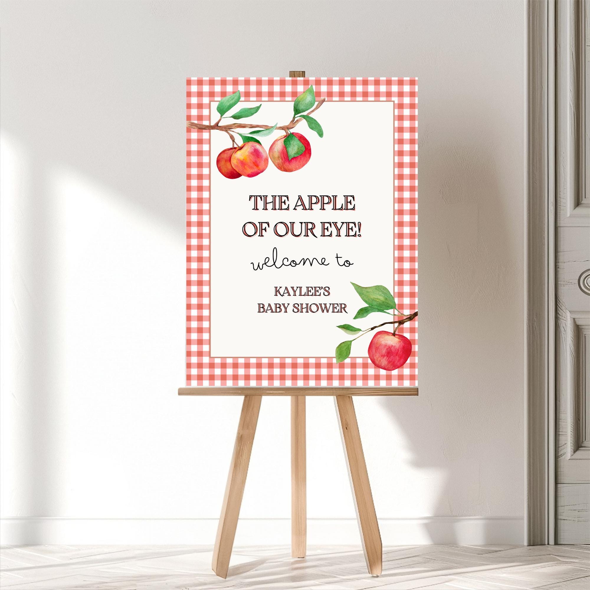 Apple of Our Eye Baby Shower Welcome Sign Gender Neutral Fall Baby ...