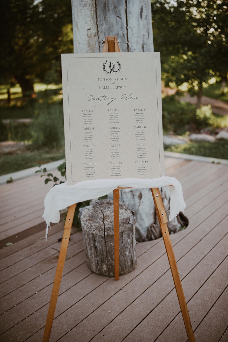 Editable Western Wedding Seating Chart Template Desert Wedding Find ...
