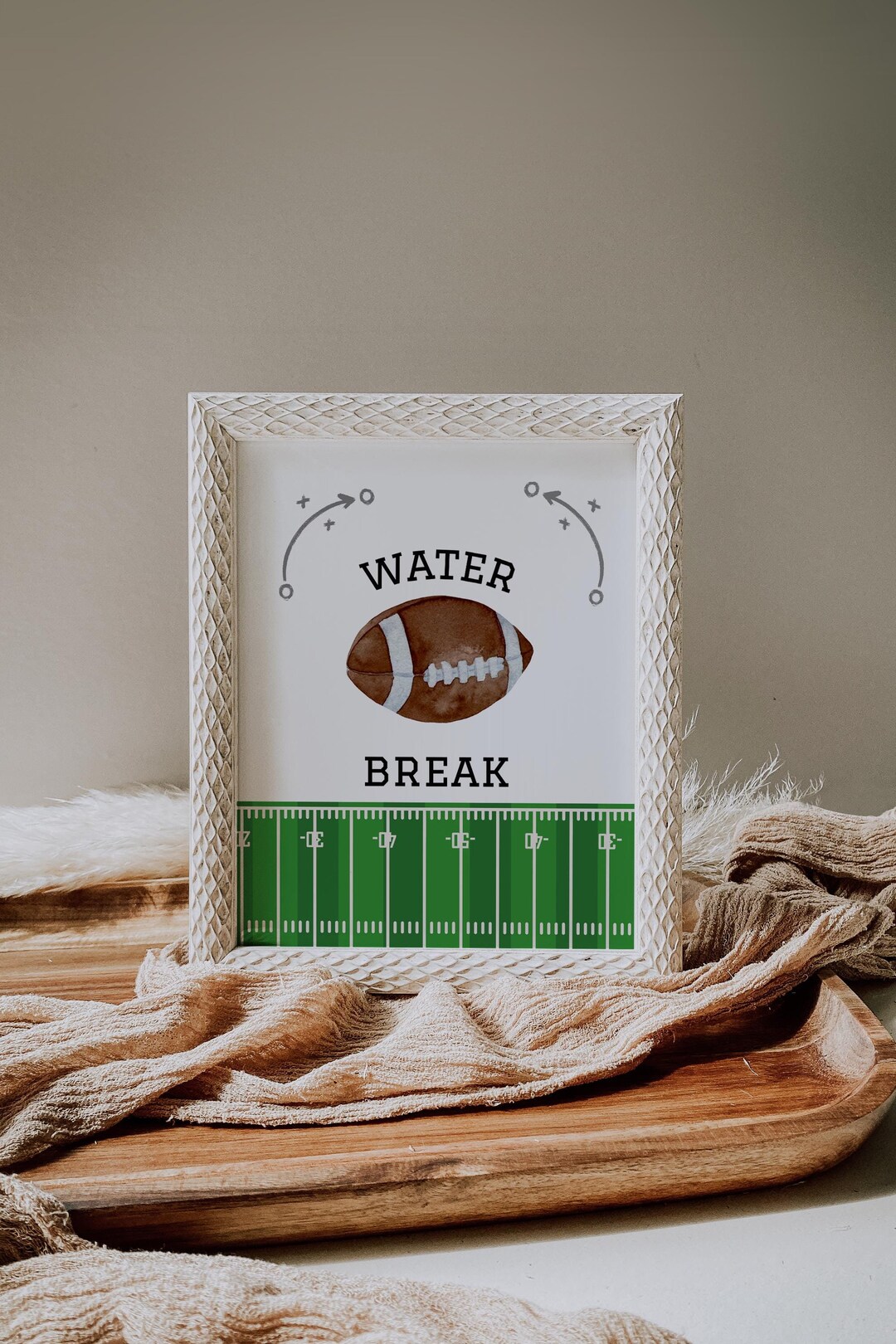 Printable Football Water Break Sign Football Party Table Ideas First ...