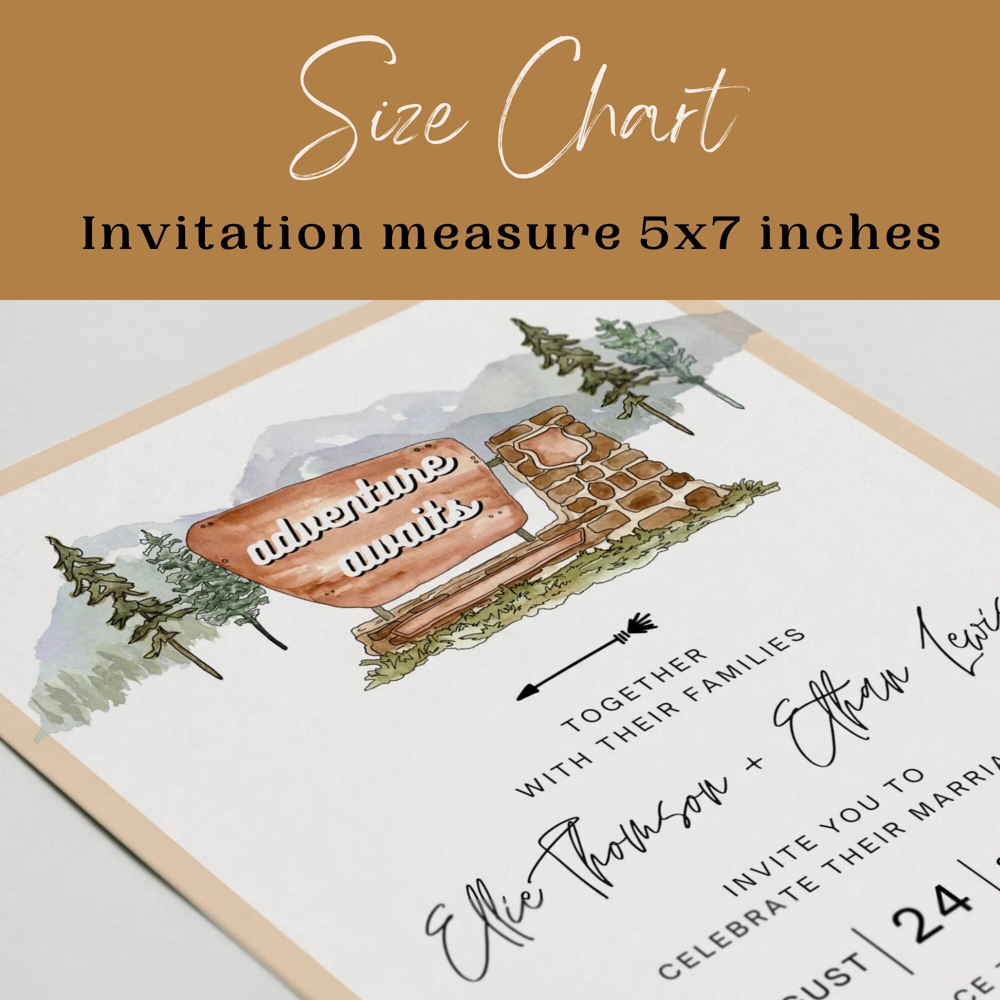 Editable National Park Wedding Invitation Template Mountain Wedding ...