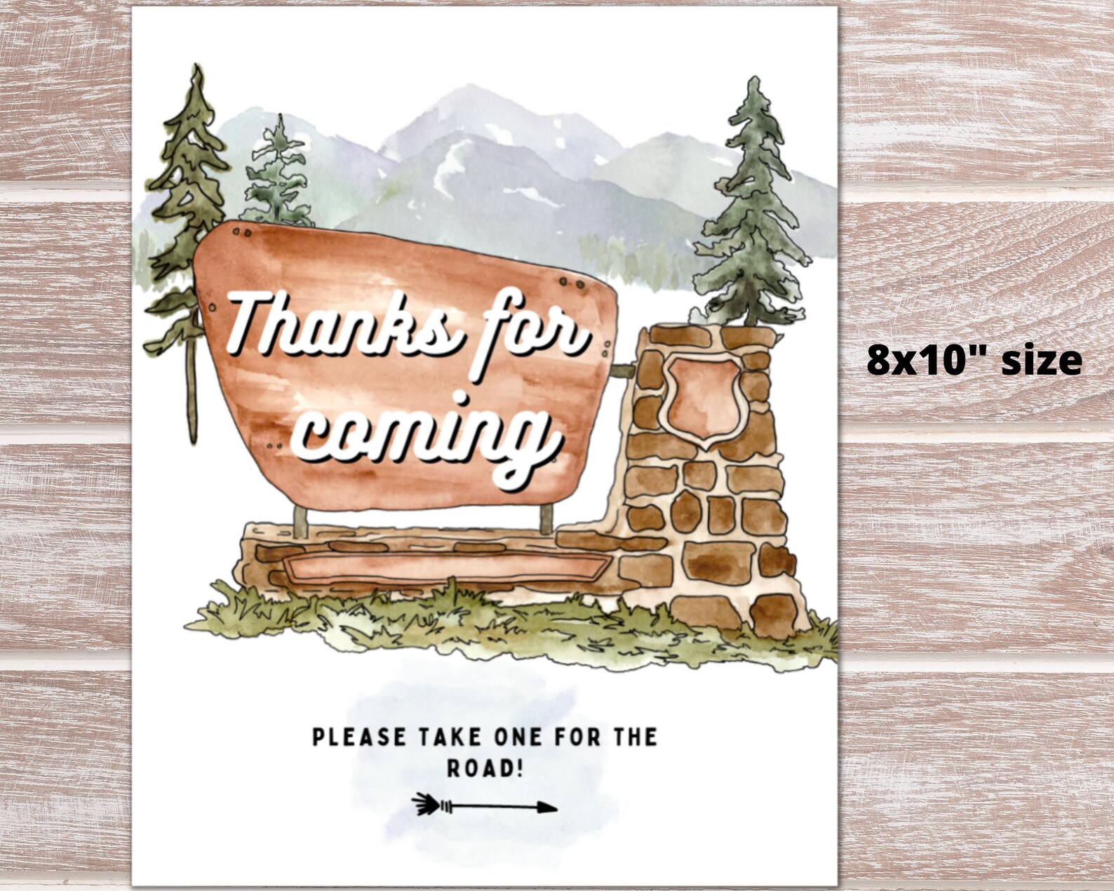 Printable Thanks for Coming Sign National Park Theme Baby Shower Party ...