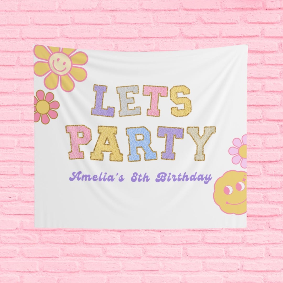 Personalized Preppy Birthday Backdrop Tween Girl Birthday Decor Ideas ...