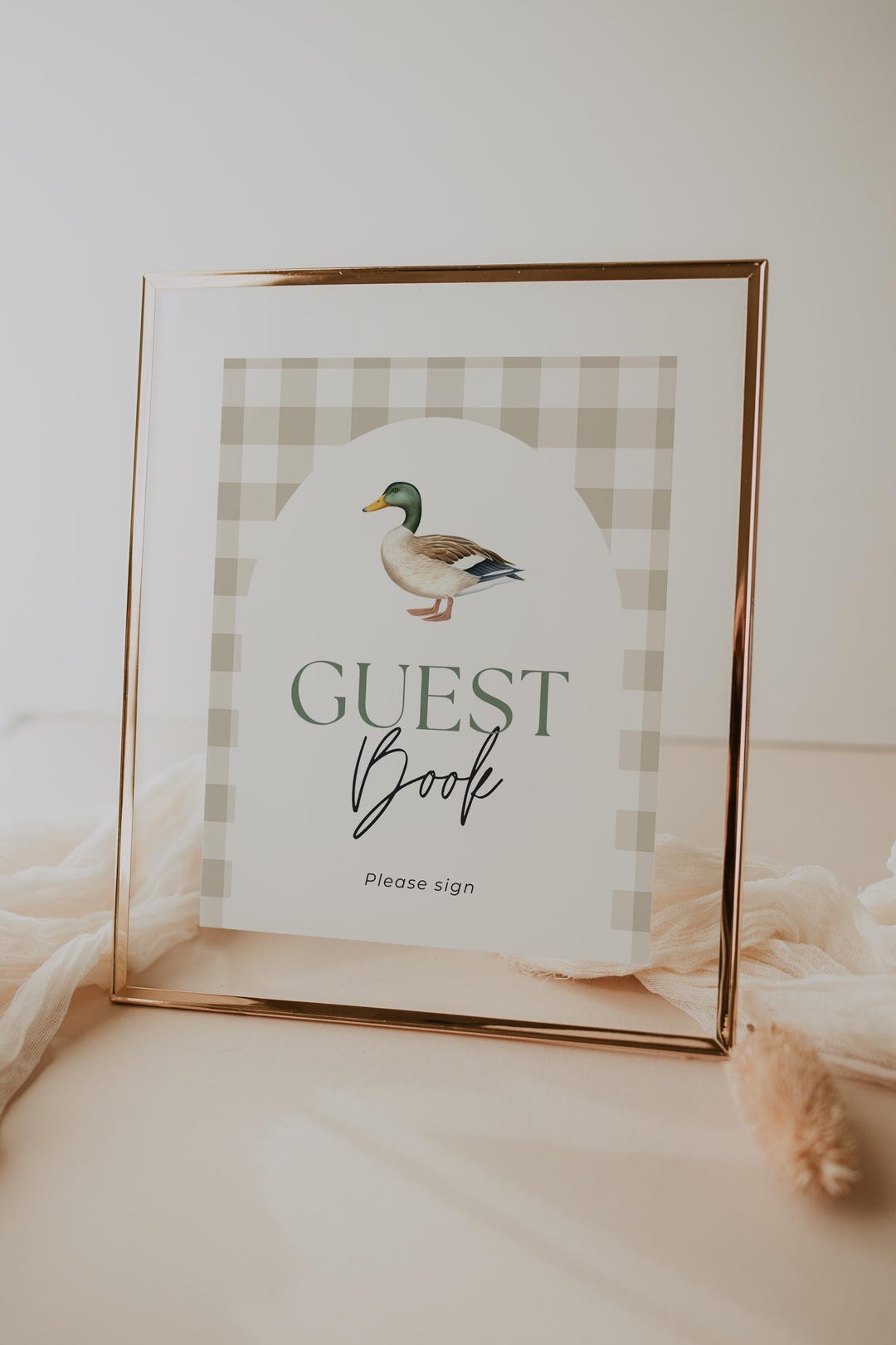 Printable Mallard Duck Baby Shower Guest Book Sign Duck Hunting Baby ...
