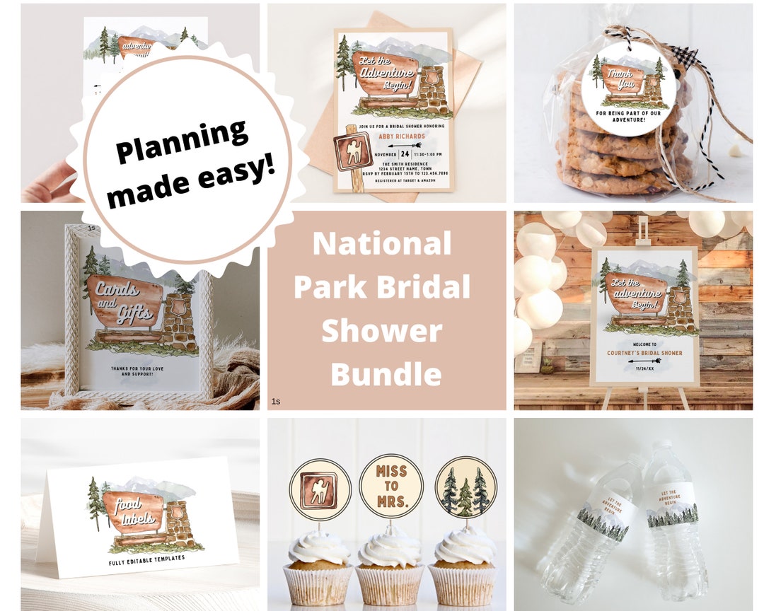 National Park Bridal Shower Bundle Adventure Couple Wedding Shower ...