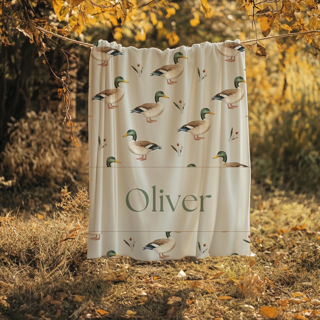 Personalized Mallard Duck Baby Blanket Gift Idea for Baby Shower Duck ...