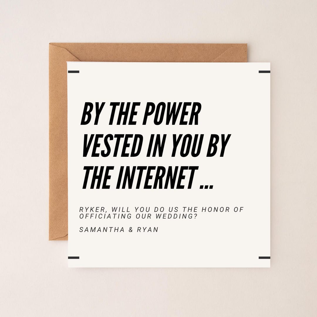 Editable Funny Officiant Proposal Card Template Modern Will You Be Our ...