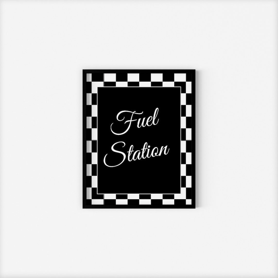 Printable Bad Two the Bone Food and Drink Sign Checkered Print Fuel ...