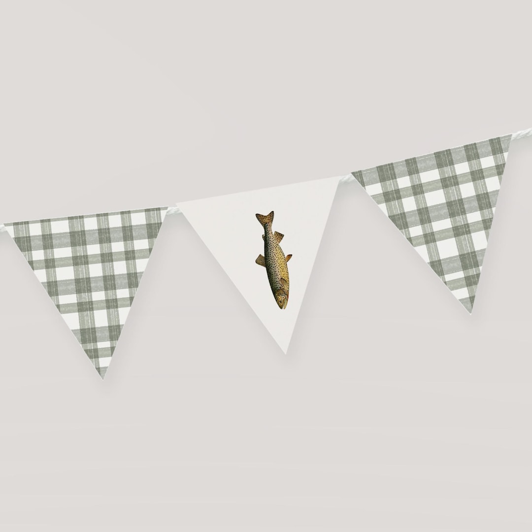 Printable Fishing Birthday Party Banner Retro Fishing Decor for Boy ...