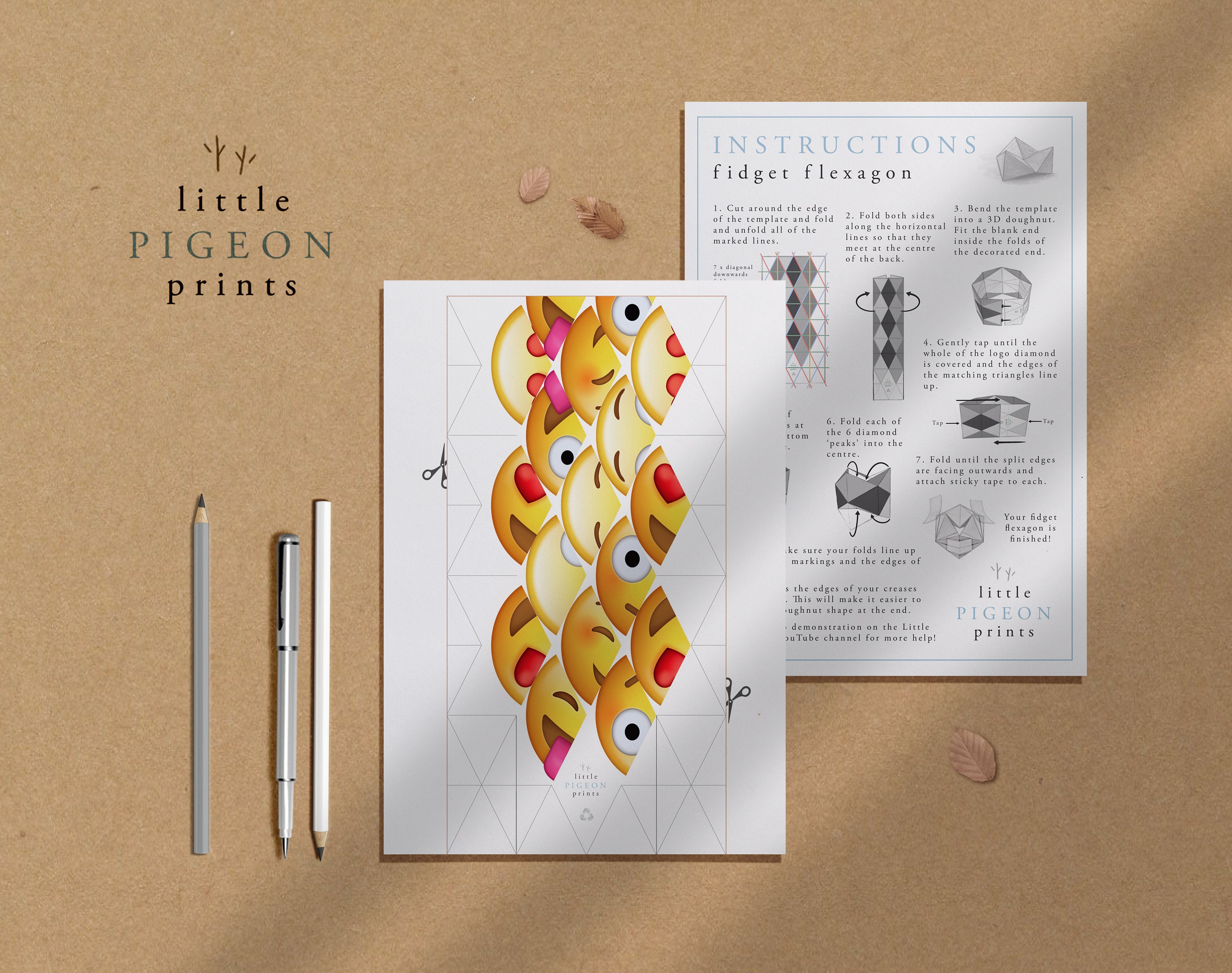 Emoji Fidget Flexagon Printable Digital Download Origami Craft - Etsy UK