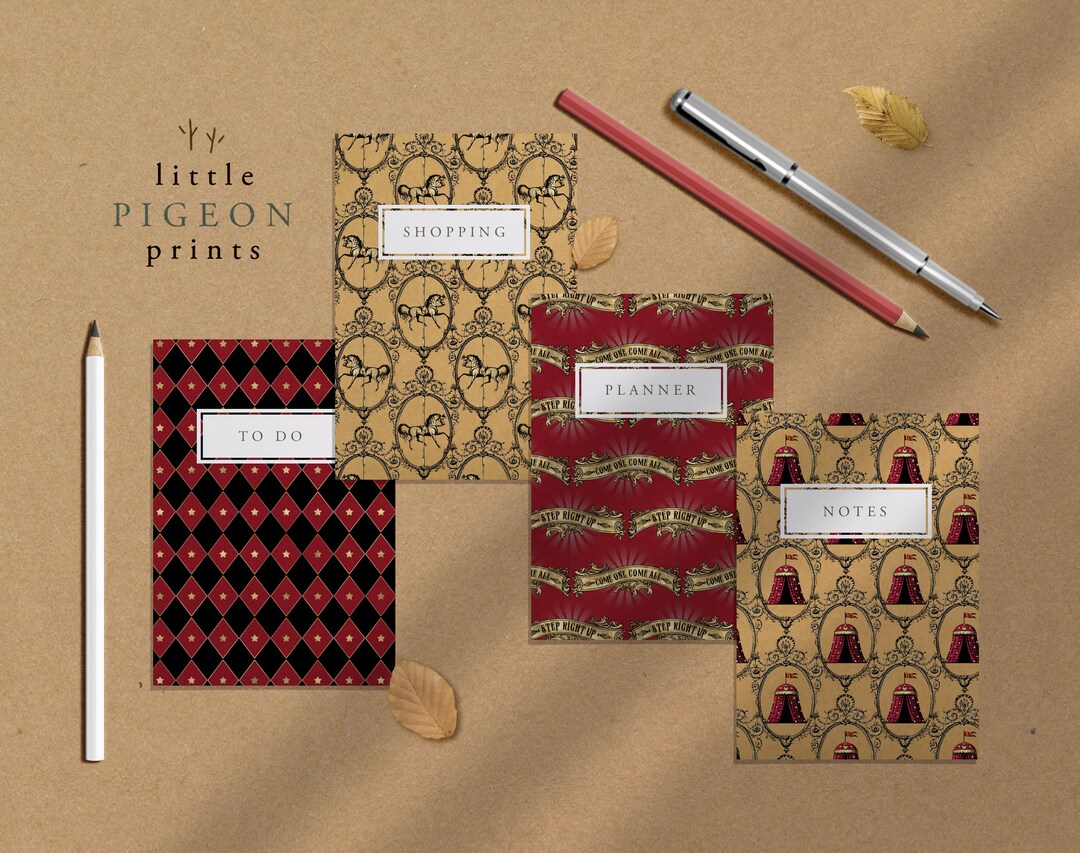 Circus Stationery Set of 4 Mini Book Notebooks Download Origami ...