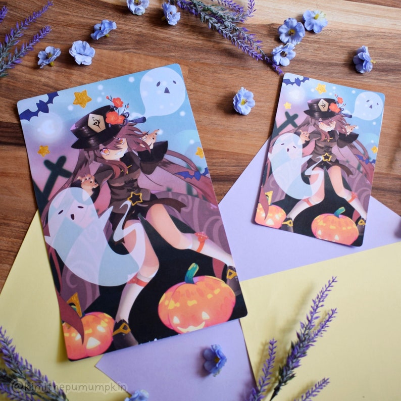 Hu Tao Art Print / Genshin Impact Wall Art/ Halloween Poster / - Etsy
