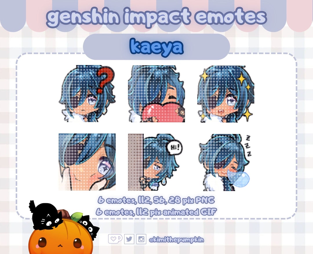 Kaeya Genshin Impact Animated Emotes for Twitch/discord/youtube ...