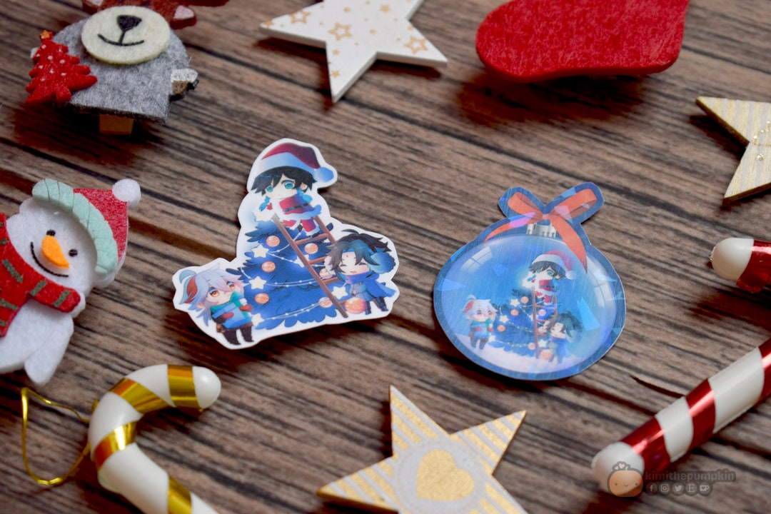 Genshin Impact Christmas Stickers With Kaedehara Kazuha,venti and Xiao ...