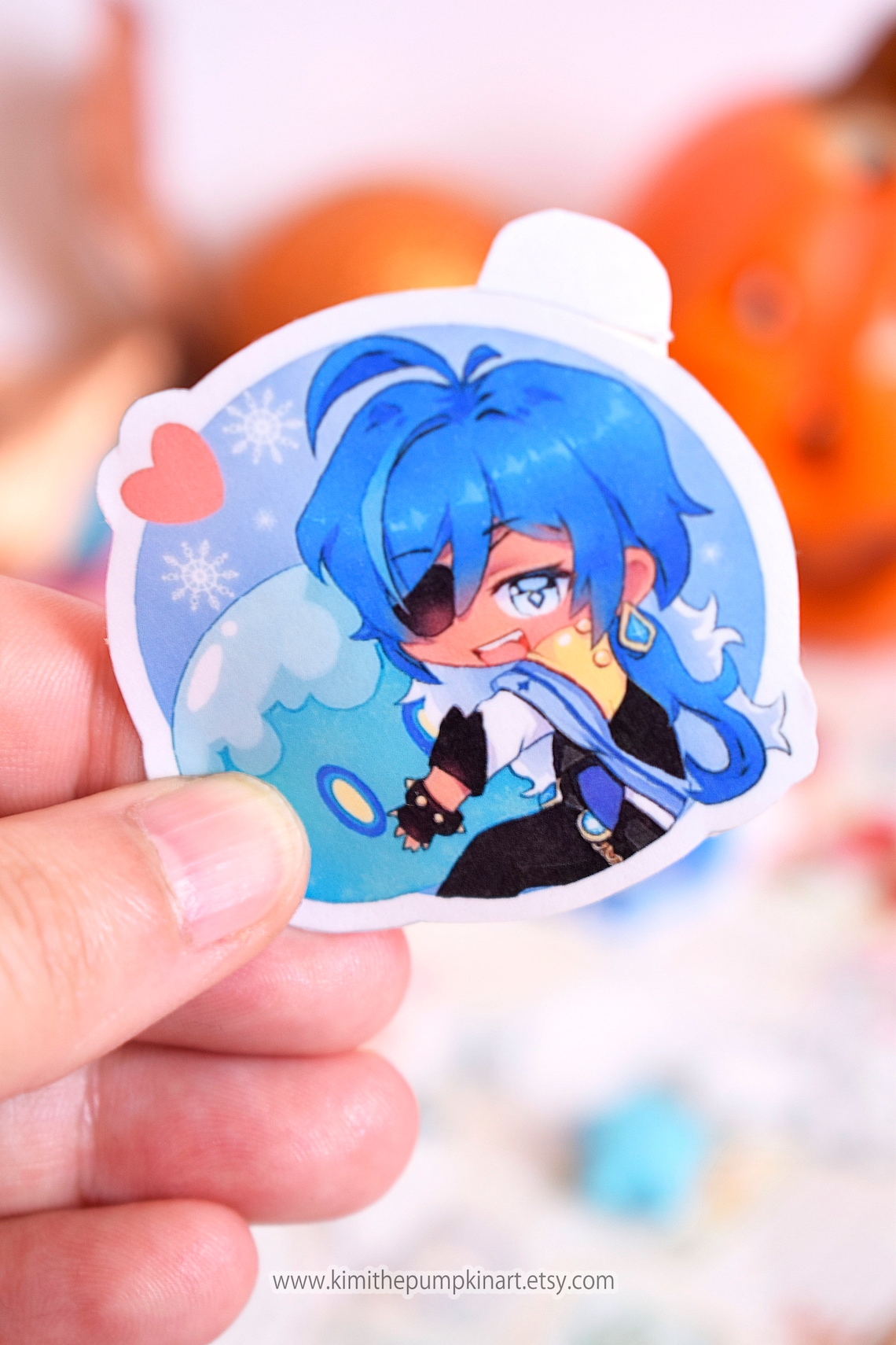 Kaeya Sticker / Genshin Impact Stationery Set / Round Stickers - Etsy