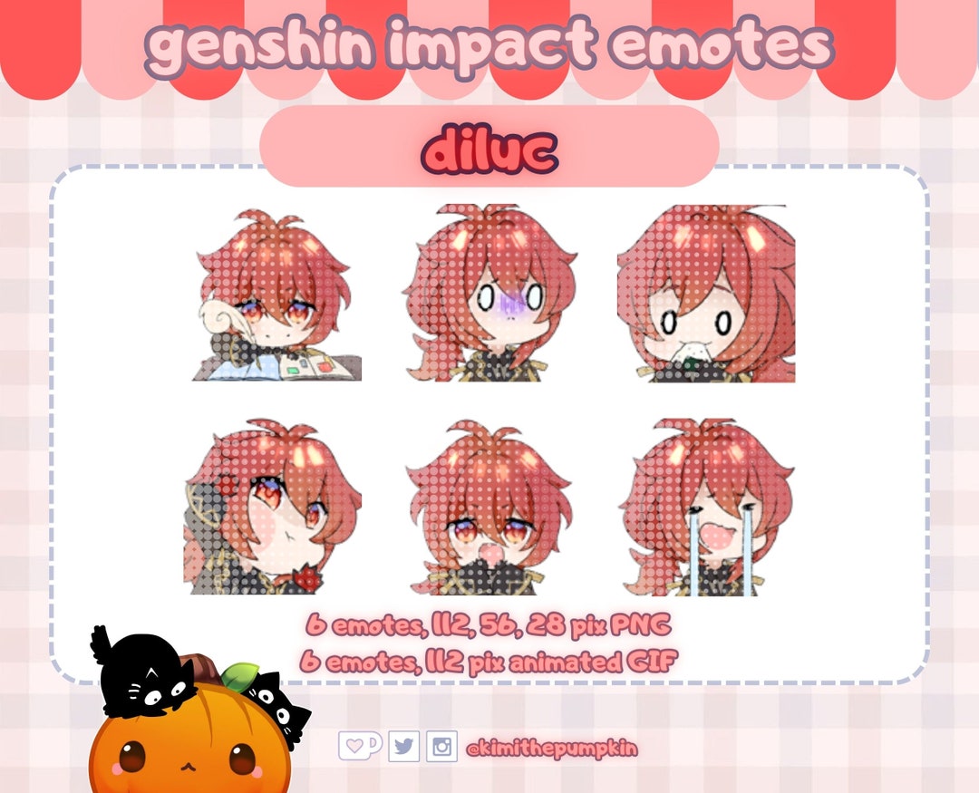 Animated Emotes for Twitch,discord or Youtube With Diluc / Premade ...