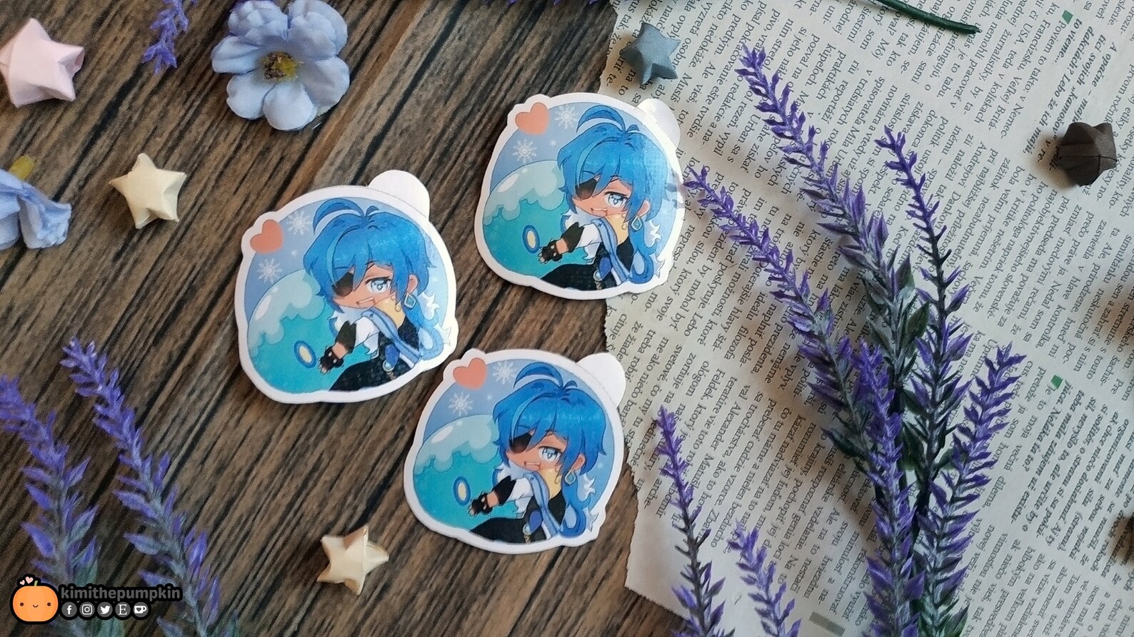 Kaeya Sticker / Genshin Impact Stationery Set / Round Stickers - Etsy