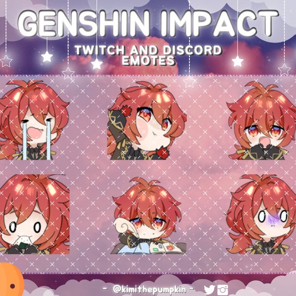 Diluc discord emotes - Etsy France