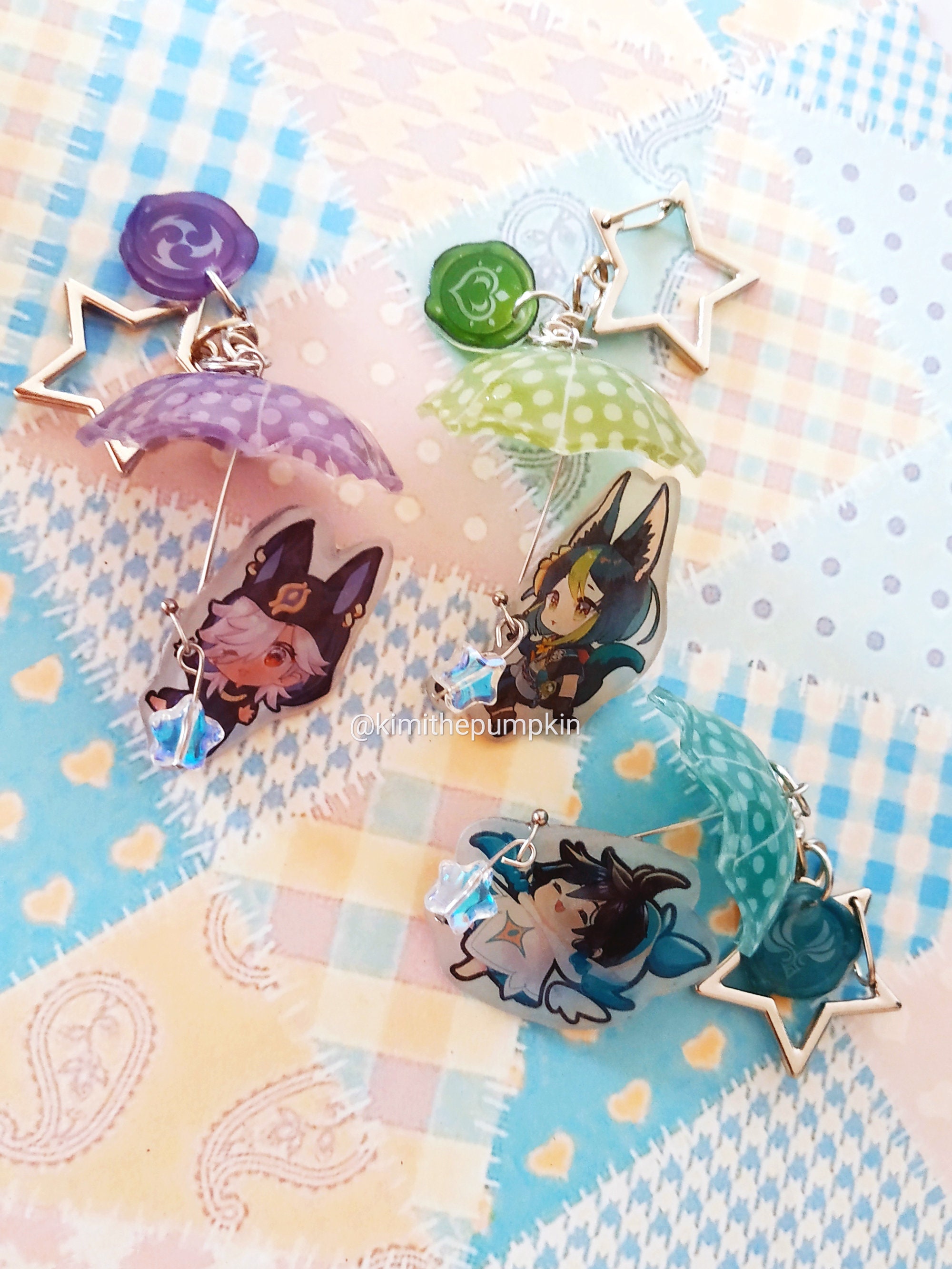 Venti Charm / Genshin Impact Keychain / Floating Umbrella - Etsy