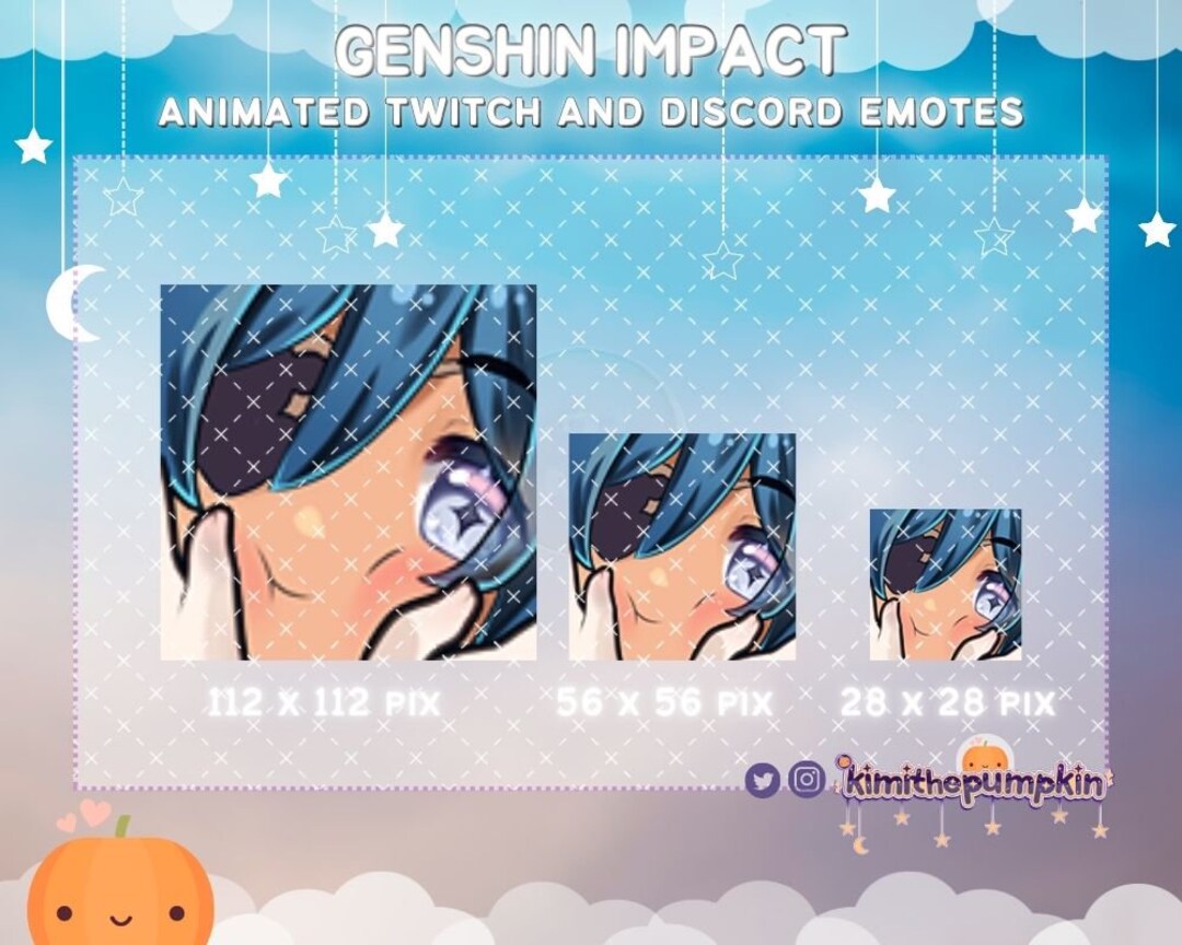 Kaeya Face Squish Animated Emote / Genshin Impact Twitch and - Etsy