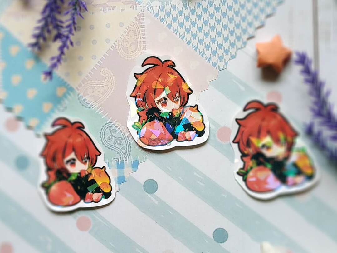 Diluc Holographic Sticker / Genshin Impact Stickers / - Etsy