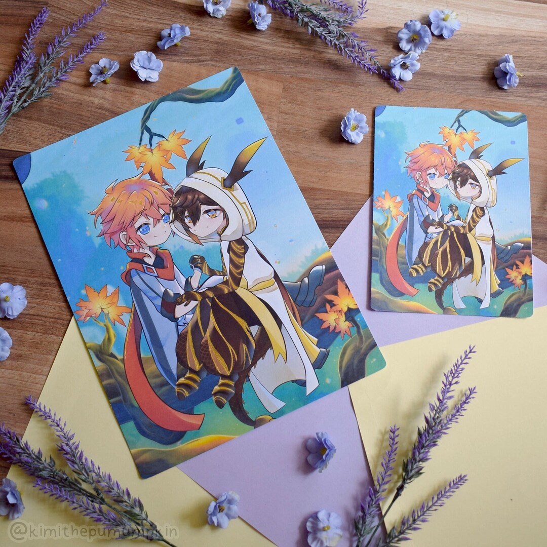 Zhongli X Childe Art Print A4 A5 / Genshin Impact Digital - Etsy